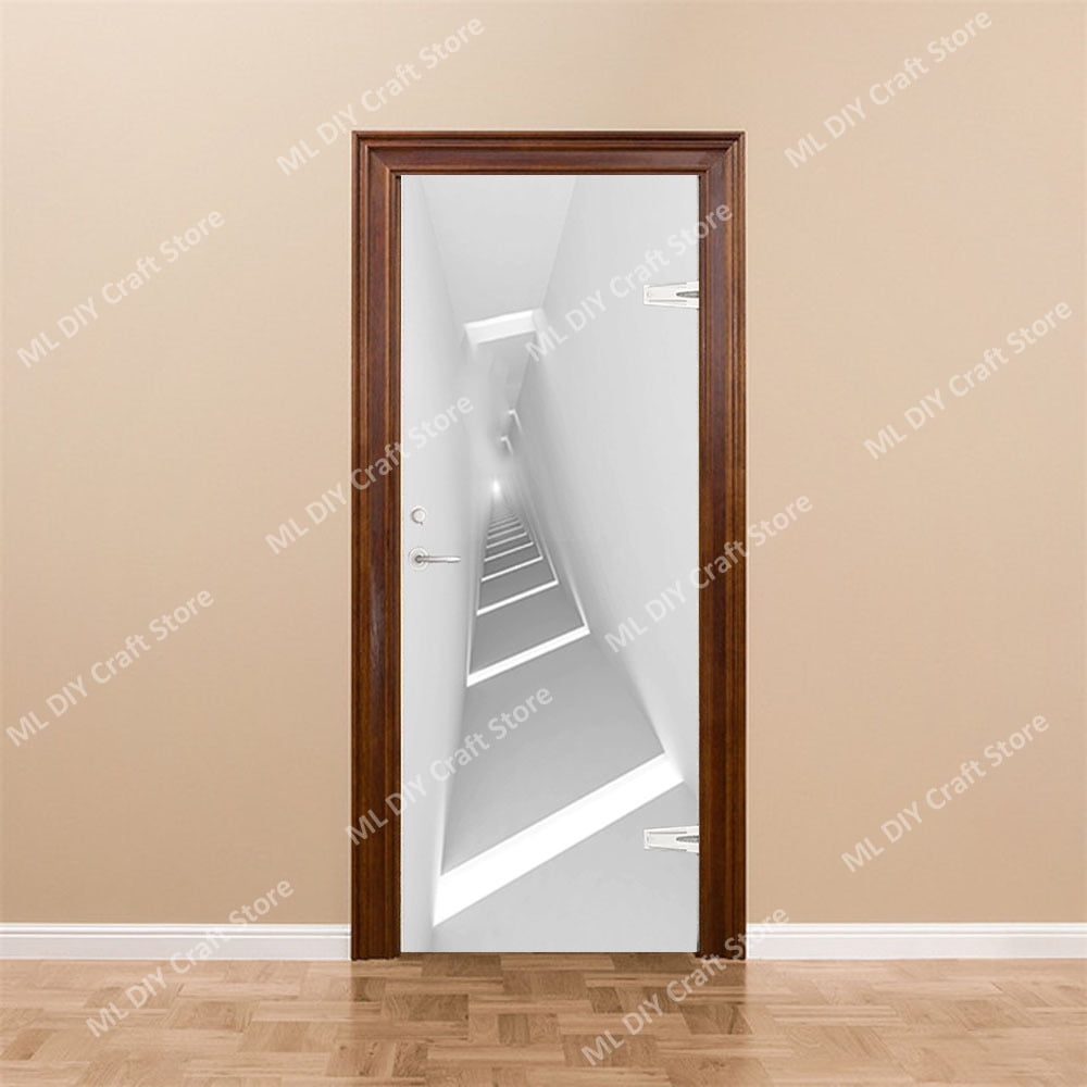 Waste Soil PVC Self-adhesive Waterproof Door Sticker Modern D Visual ...