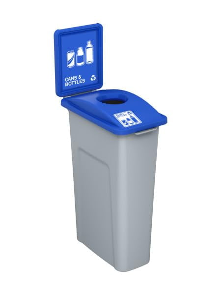 Waste Wise 23 Gallon Slim Slender Recycled Plastic Trash Can Waste and ...