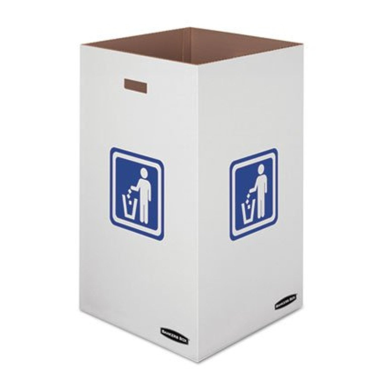 Waste and Recycling Bin, 50 gal, 18" x 18" x 36 3/8", White, 10/Carton ...