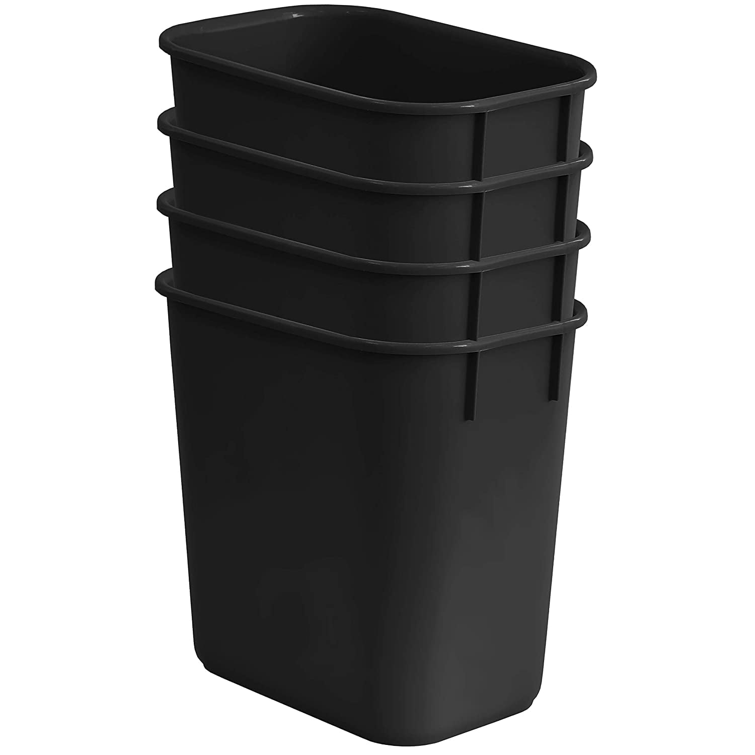 Wastebasket, Deskside Bin, 3.25 Gallon/13 Quart/12 Liter (Plastic ...