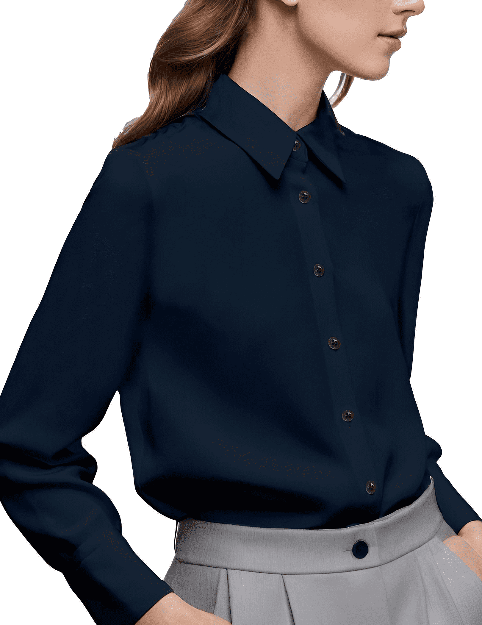 Wataxii Blouses for Women Dressy Casual Long Sleeve Button Down Shirt ...