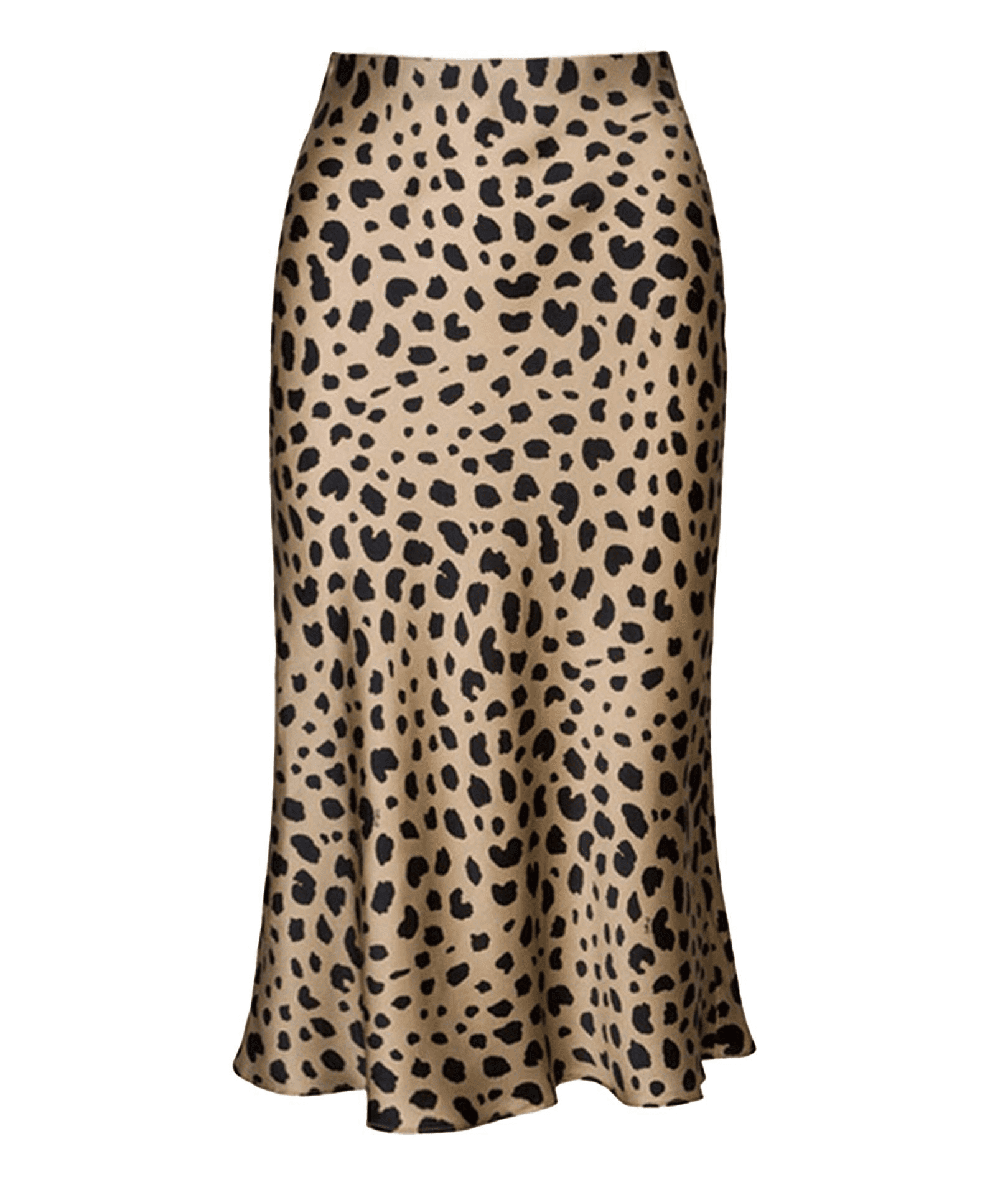 Wataxii Womens Leopard Print Skirt Silk Satin Skirts for Women Midi ...