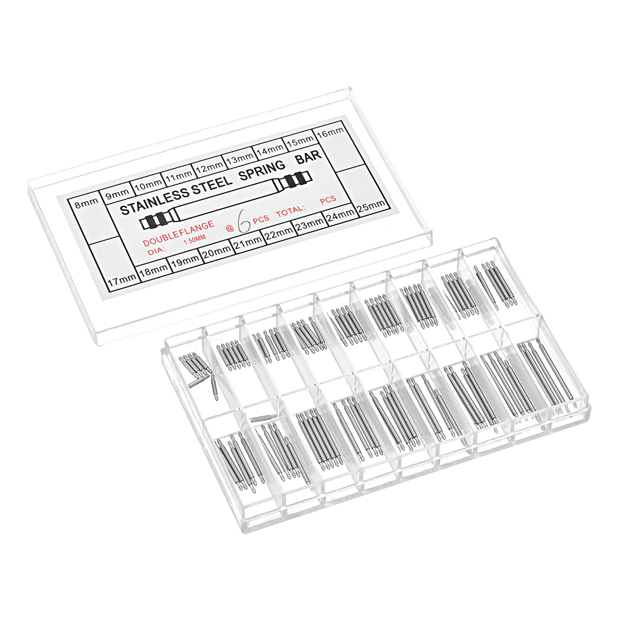 Watch Band Link Pin Set 108 Pack 1.4mm Dia Stainless Steel Spring Bar ...