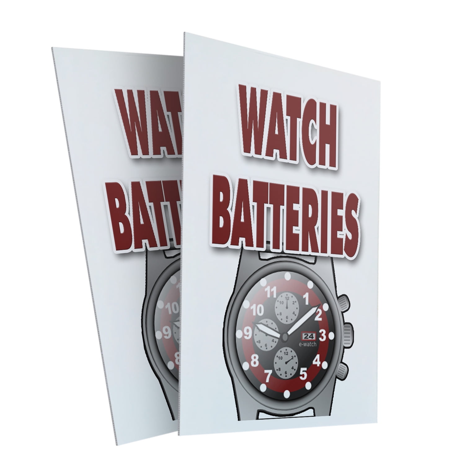 Watch Batteries (2-PACK) 24" x 36" Plastic Signs | Sign Insert 4mm ...