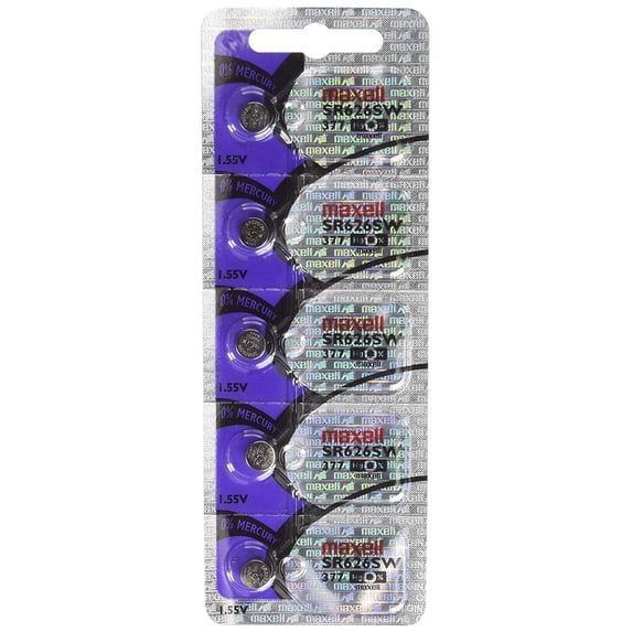 Maxell, Watch Battery Button Cell SR626SW 377, 5 Pack - Walmart.com