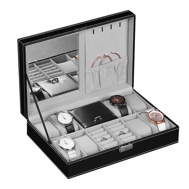 Watch Box, 8 Jewelry Box Watch Display Case Organizer Jewelry Trey ...