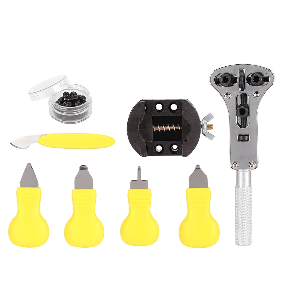 Watch Case Holder, 3-Jaw Watch Case Opener, 8-Piece Watch Repairing Kit ...