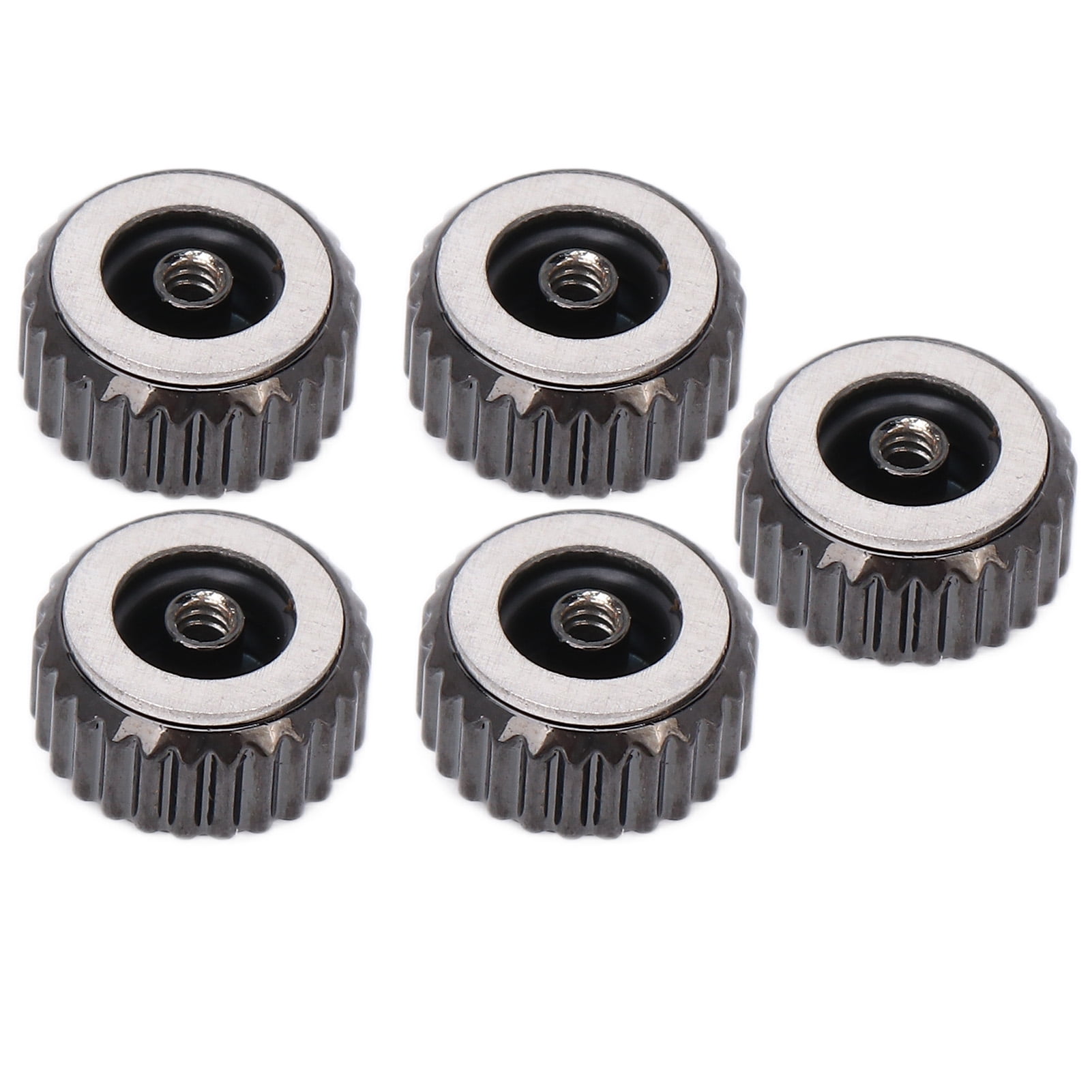 Watch Crown Repair Kit, 5pcs Steel Watch Head Replacement Parts, Black ...