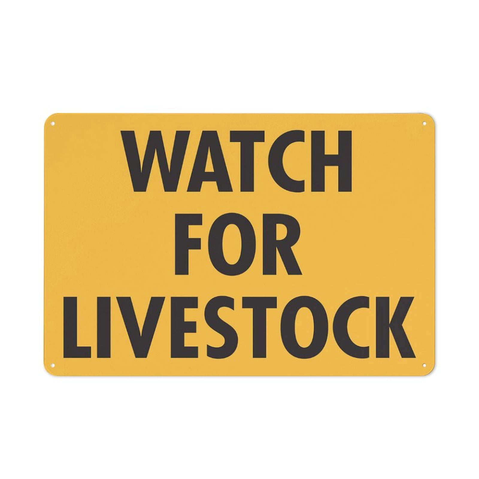 Watch For Livestock Sign 12 X 8 Inches Aluminum Sign Reflective - Uv ...