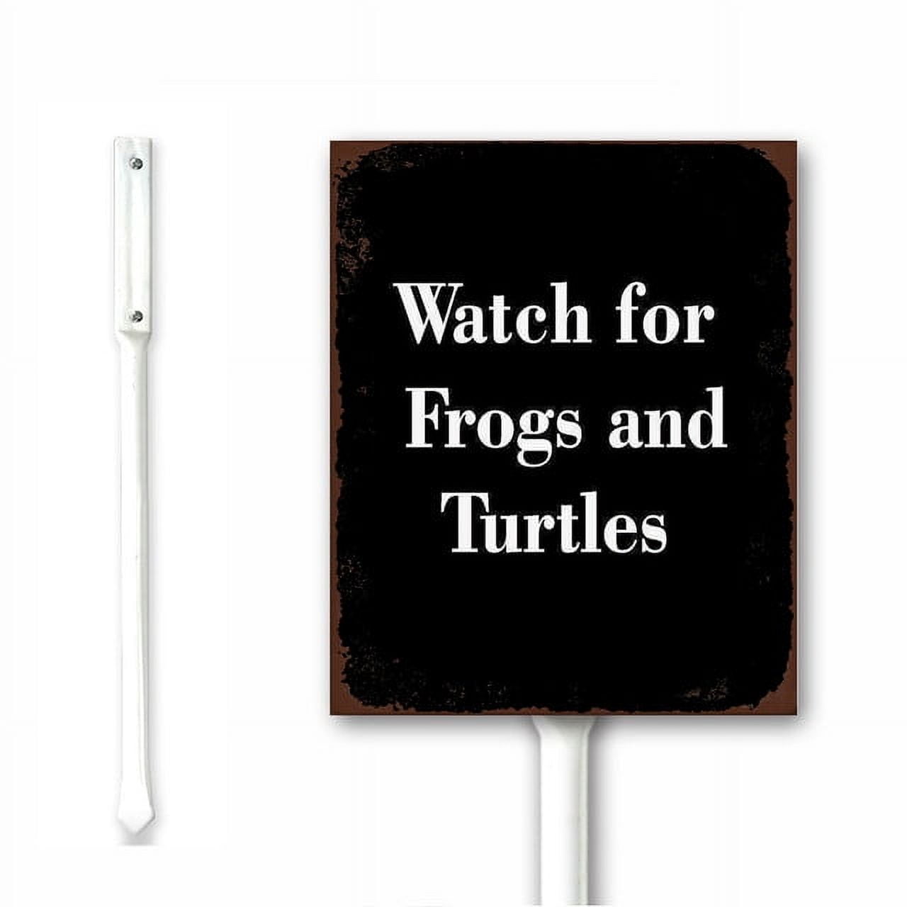 Watch for Frogs and Turtles Black Yard Sign With Stake, Rustic Lawn ...