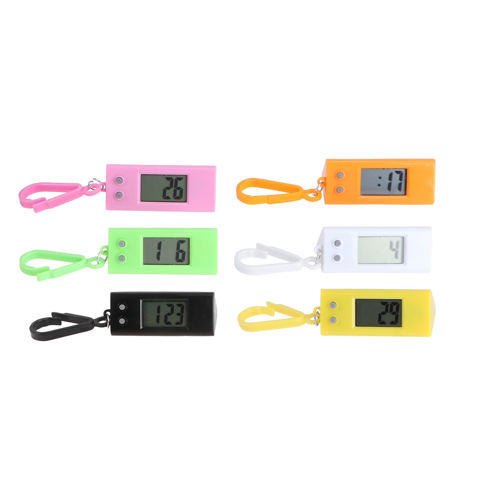 Watch Keychain Digital Clock Ring Pocket Hanging Clip Small Key ...