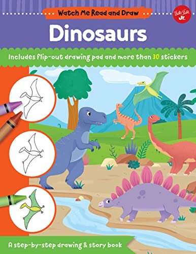 Pre-Owned Watch Me Read and Draw: Dinosaurs: A step-by-step drawing ...