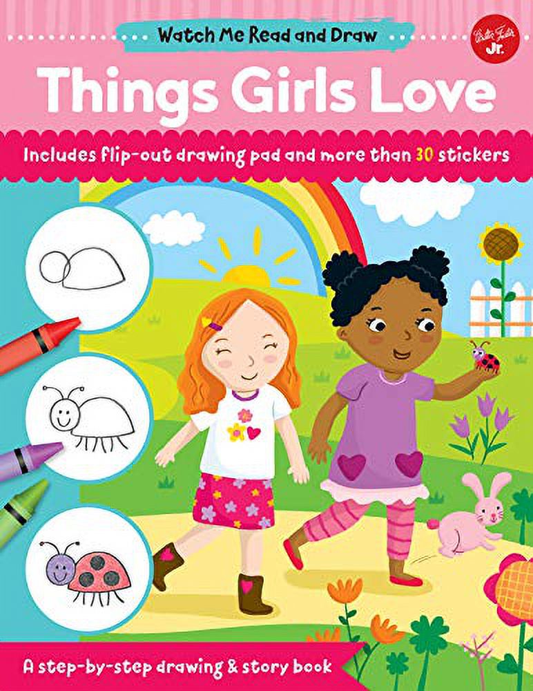 Pre-Owned Watch Me Read and Draw: Things Girls Love: A step-by-step ...