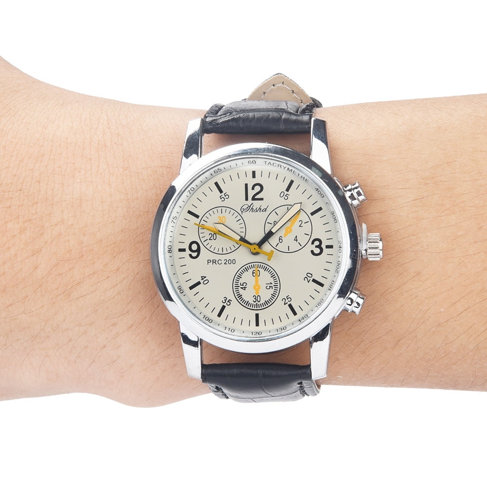 Watch Men Blue- glass neutral quartz simulates wrist epidermal Leather ...