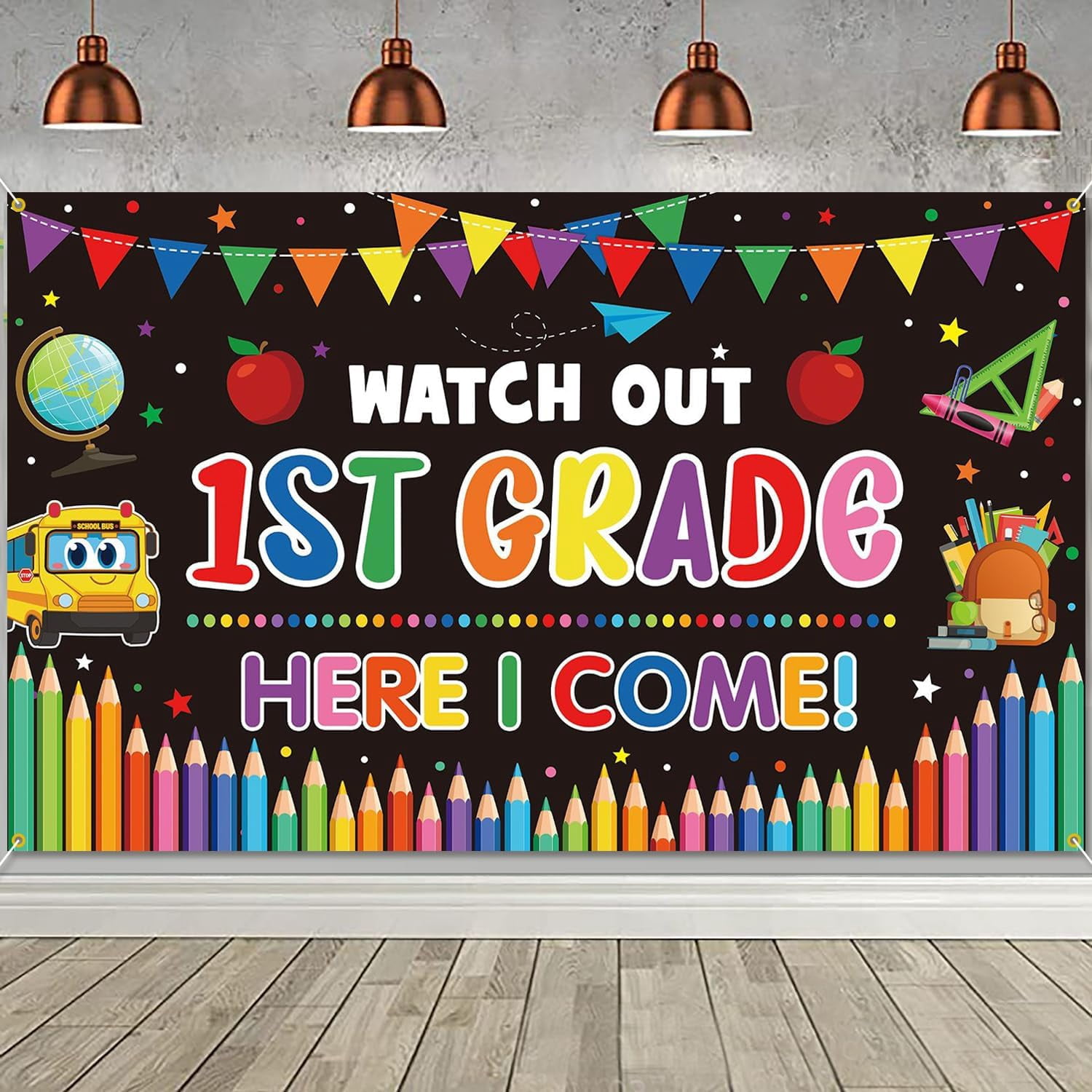 Watch Out 1st Grade Here I Come Backdrop Banner Back to School ...