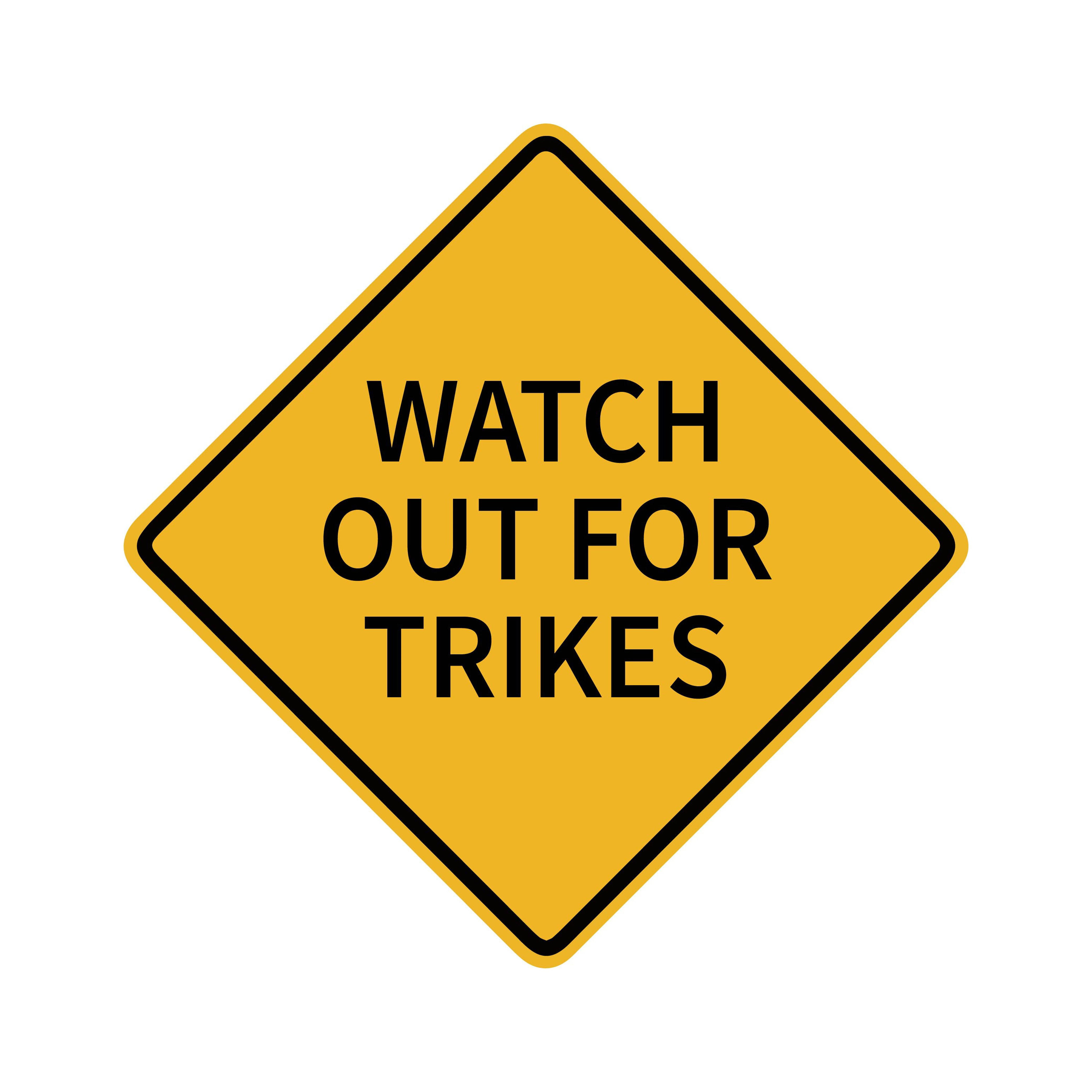 Watch Out For Trikes Vinyl Sticker Decal (3.375" x 9") | Peel & Stick ...
