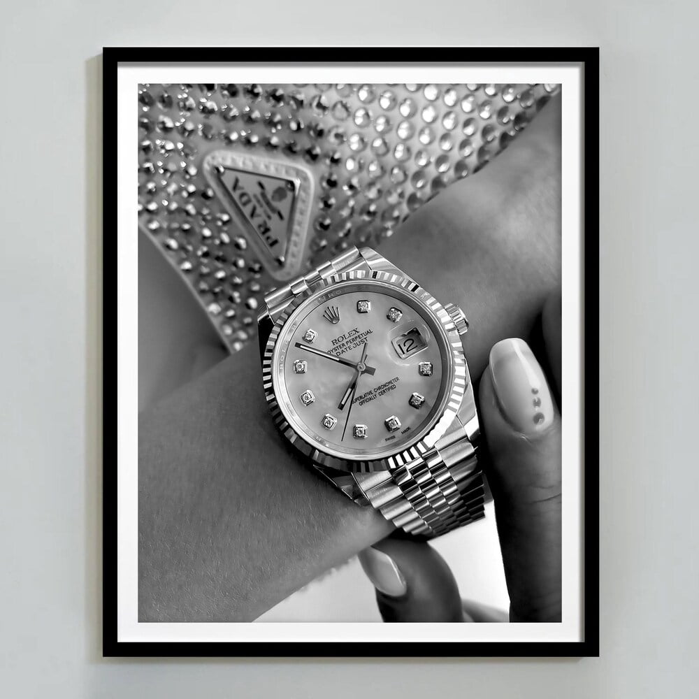 Watch Poster Hypebeast Wall Art Black And White Luxury Fashion Print ...