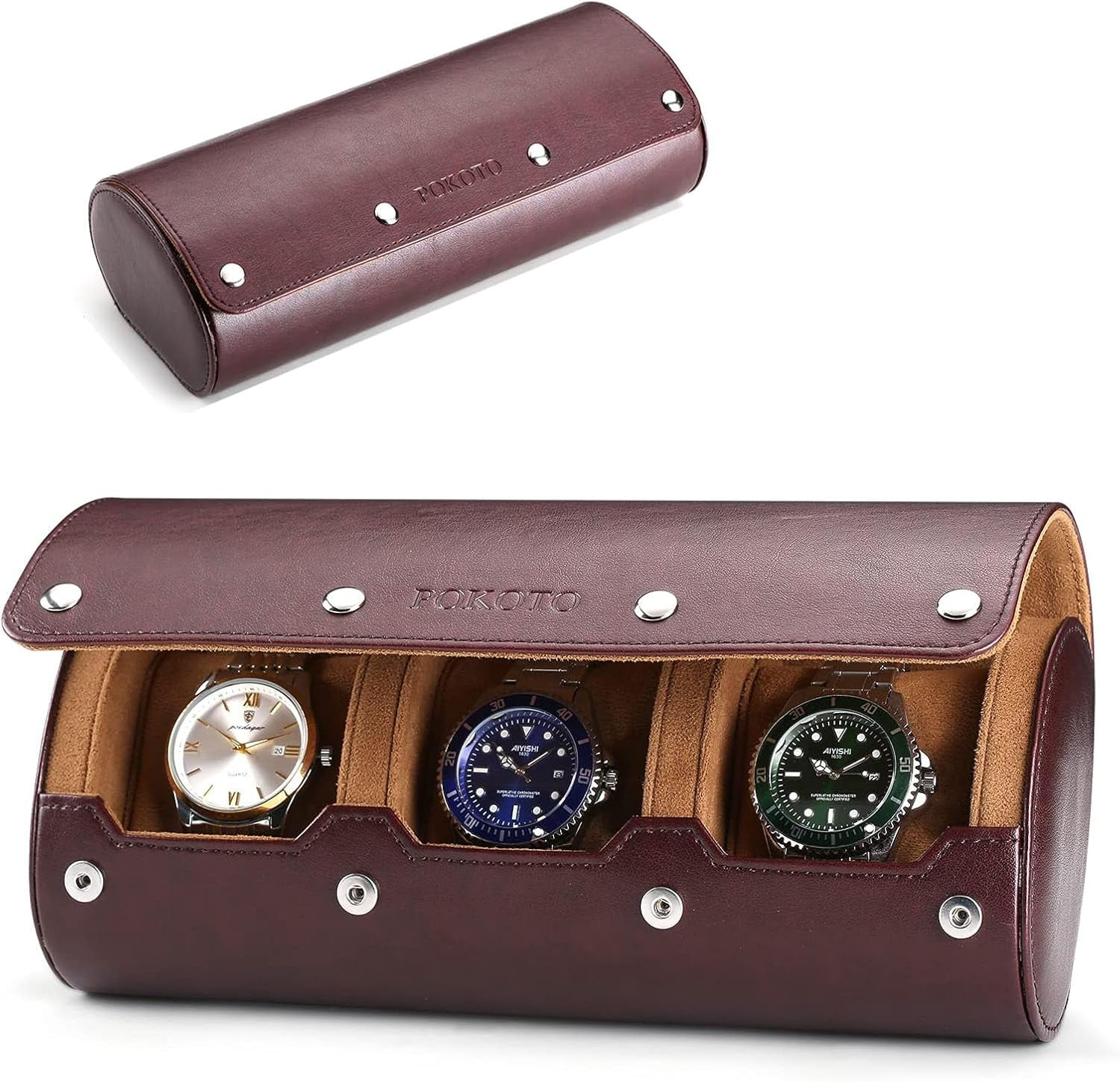 Watch Roll Travel Case for 3 Watch, Watch Case for Men and Women ...