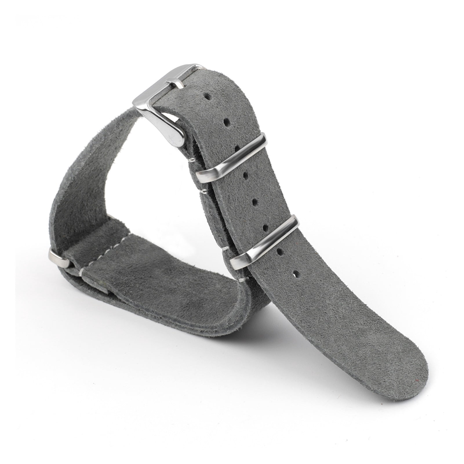 Watch Strap Leather Soft Watch Band Stainless Steel Square Buckle Wrist ...