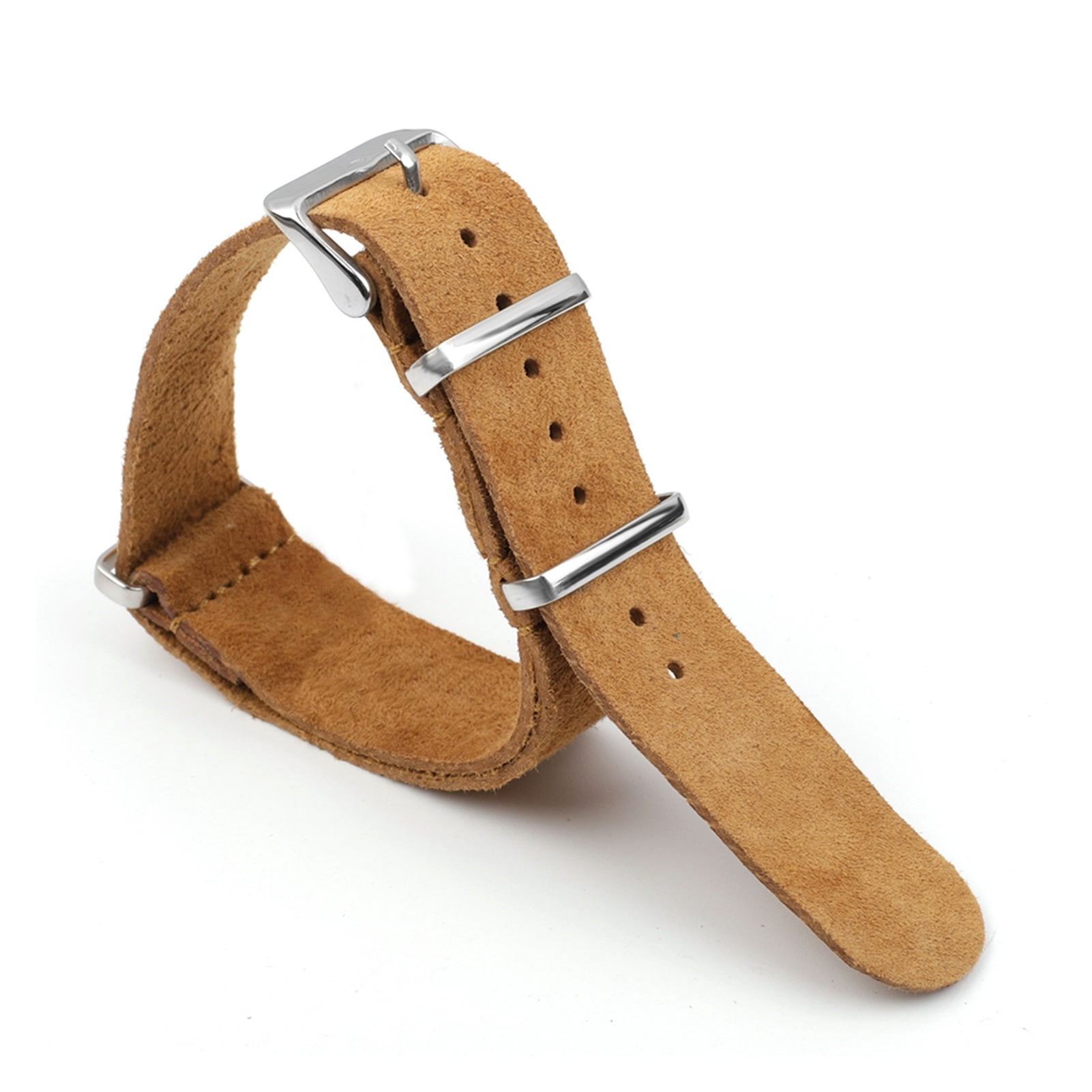 Watch Strap Leather Soft Watch Band Stainless Steel Square Buckle Wrist ...