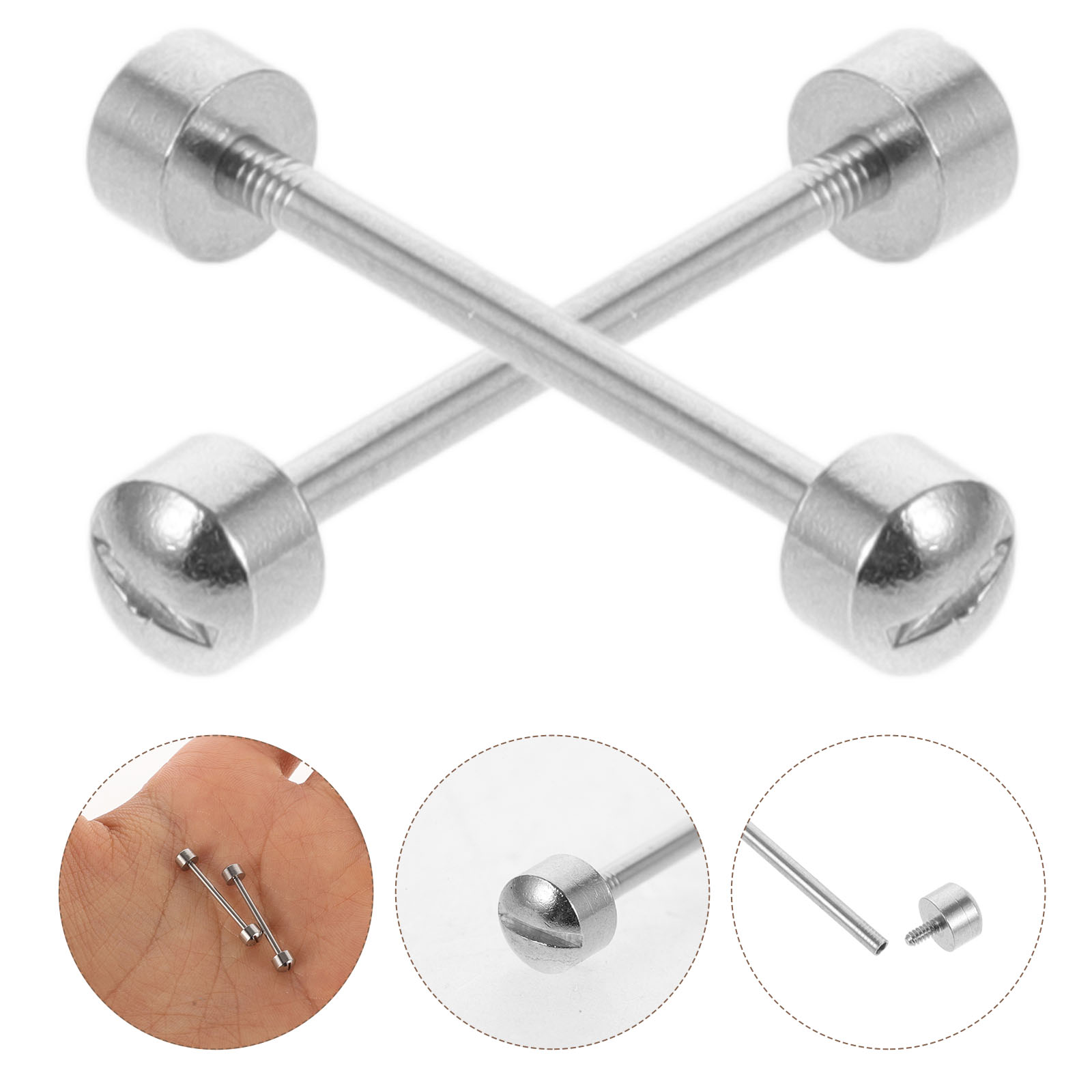 OUNONA 2pcs Watchmaker Repair Tools Silver Metal Screw-in Tubes for ...