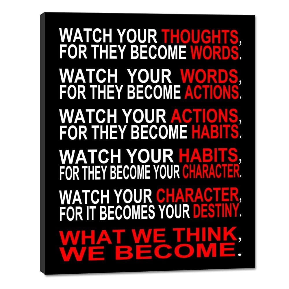 Watch Your Thoughts Motivational Classroom Poster Modern Canvas Prints ...