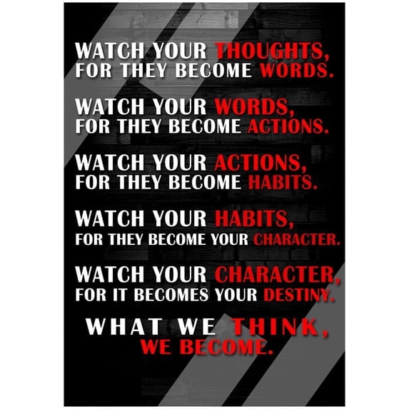 Watch Your Thoughts Poster Motivational Quote Poster Classroom Posters ...