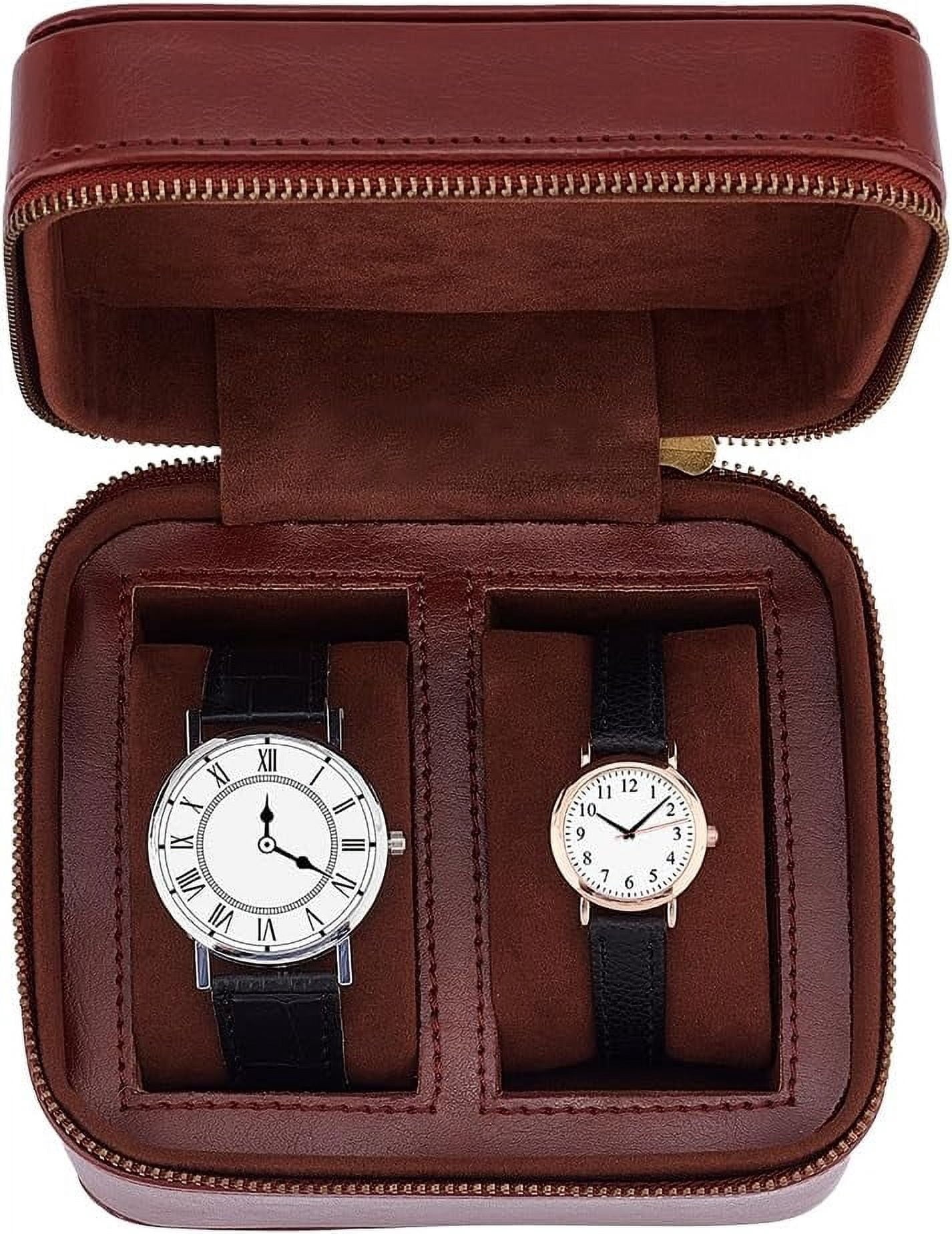 Watch Travel Case for Men Brown Watch Travel Case Watch Carrying Case ...