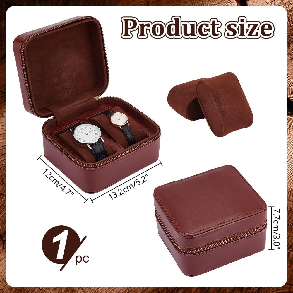 Watch Travel Case for Men Brown Watch Travel Case Watch Carrying Case ...