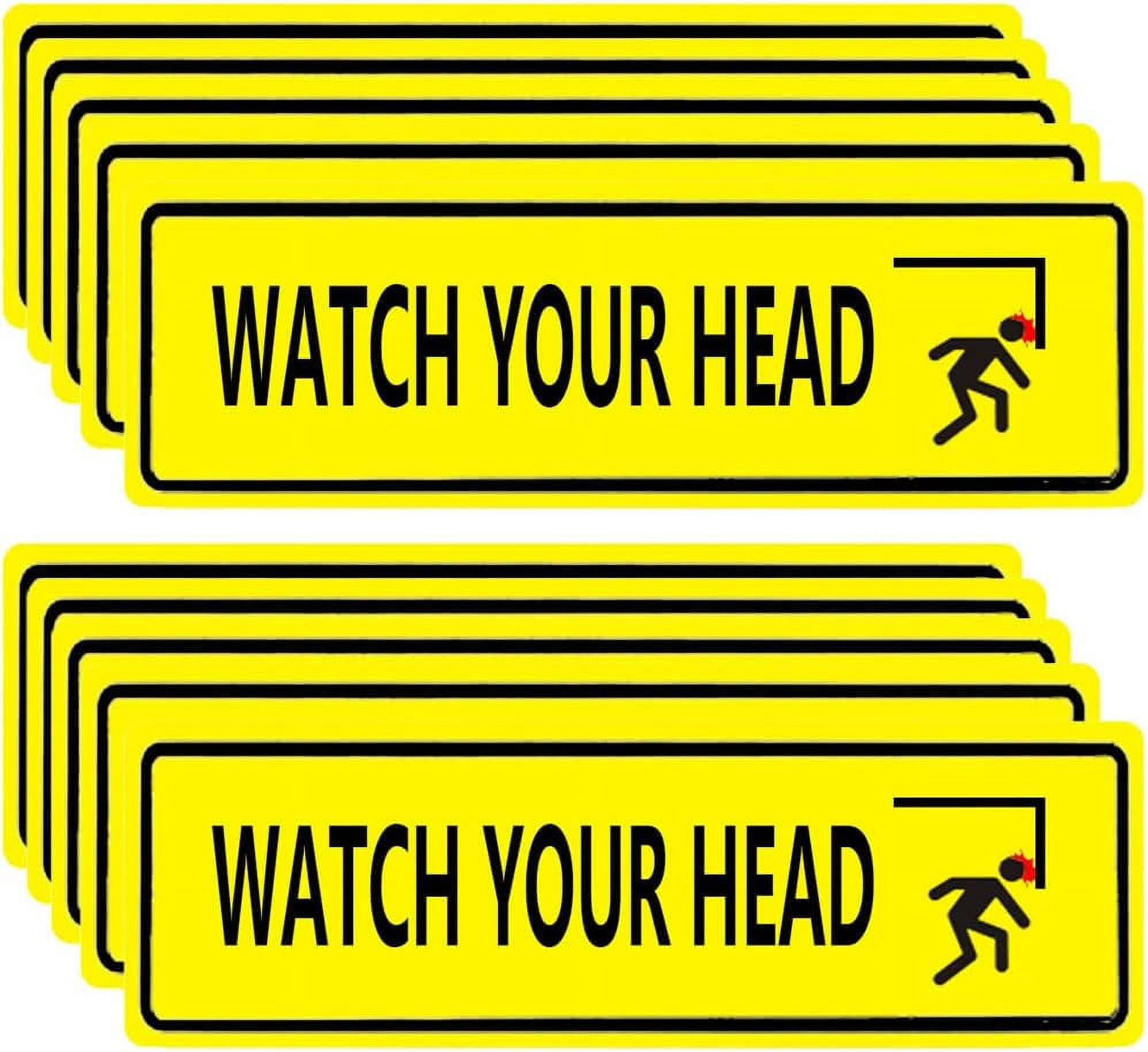 Watch Your Head Stickers Labels, 8.25''×2'' Notice Caution Warning Sign ...