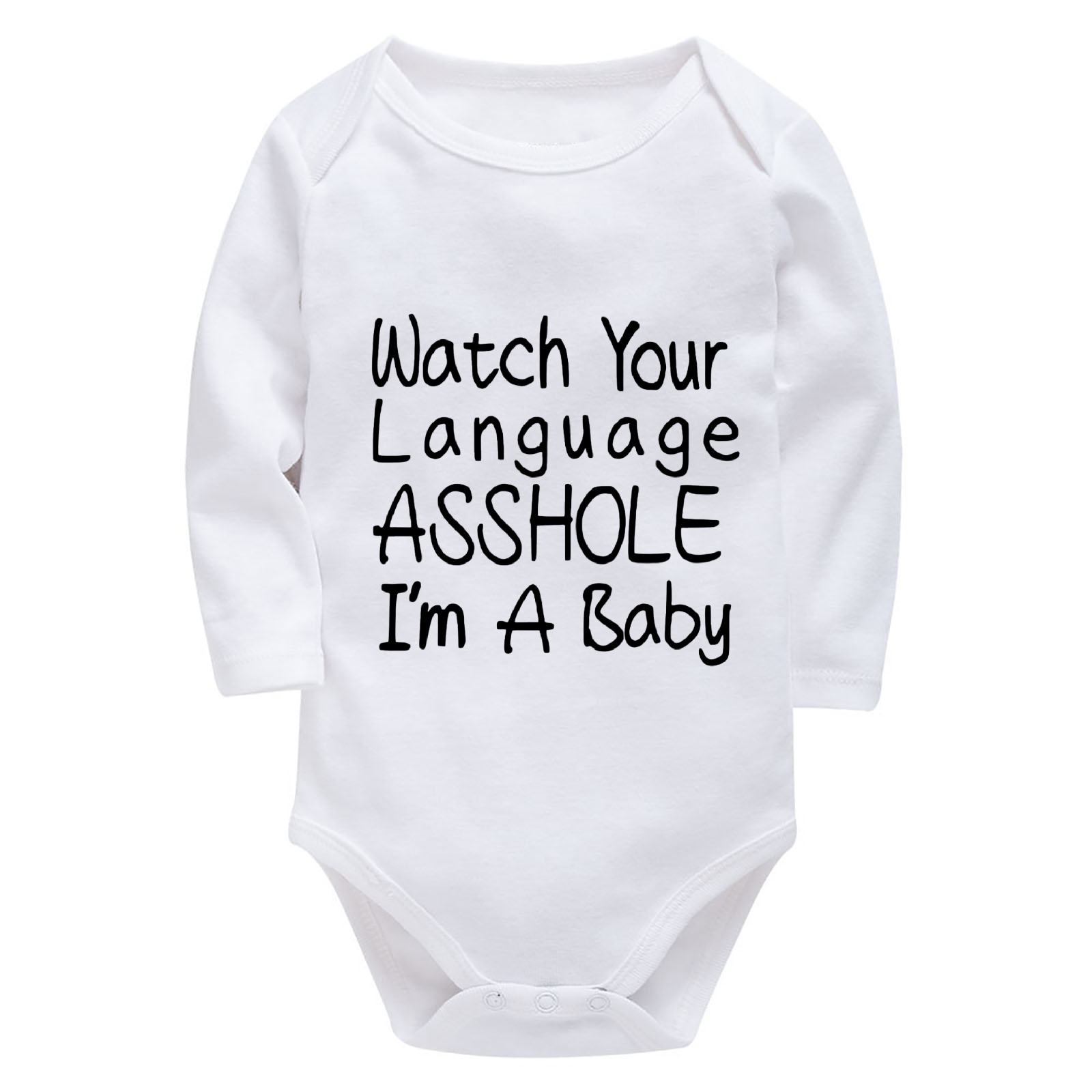 Watch Your Language I'm A Baby Newborn Bodysuits for Baby Girls Long ...