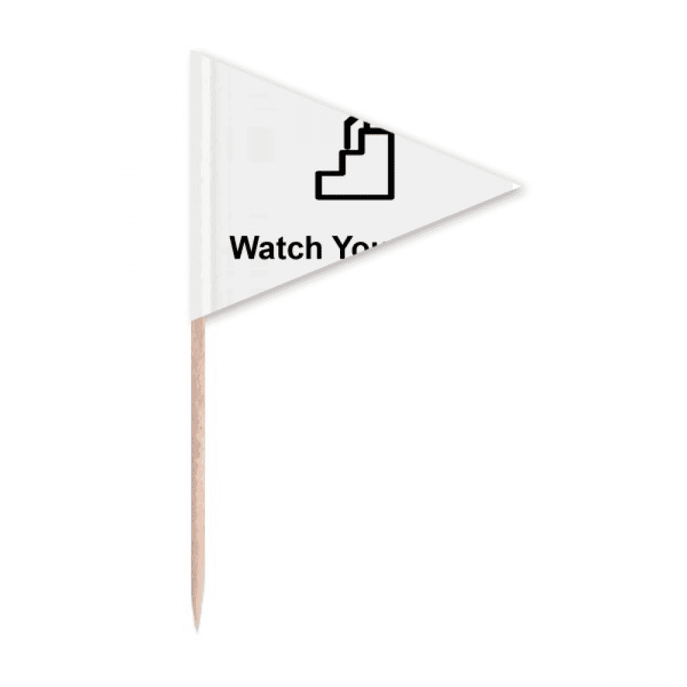 Watch Your Step Black Symbol Pattern Toothpick Triangle Cupcake Toppers ...
