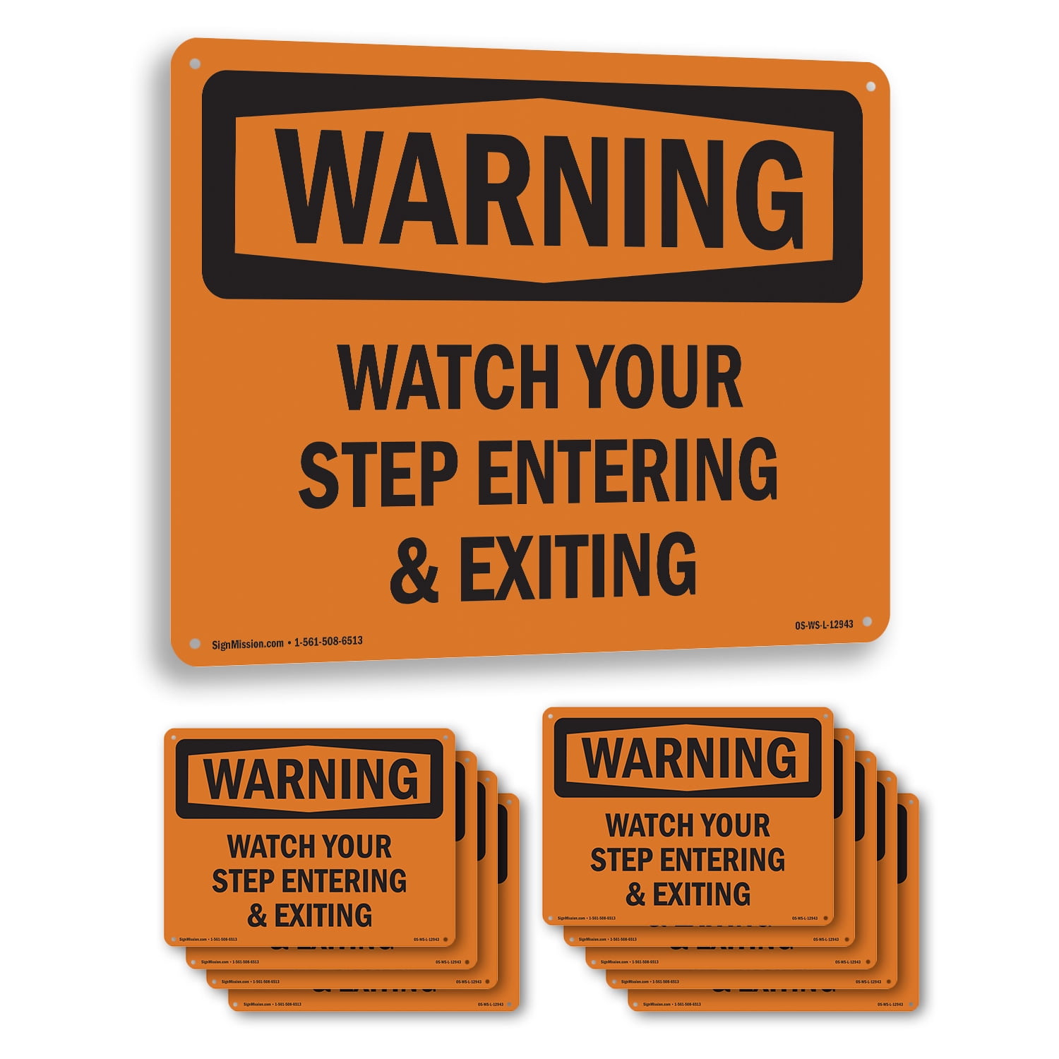 Watch Your Step Entering And Exiting OSHA WARNING Aluminum Sign 18 Inch ...
