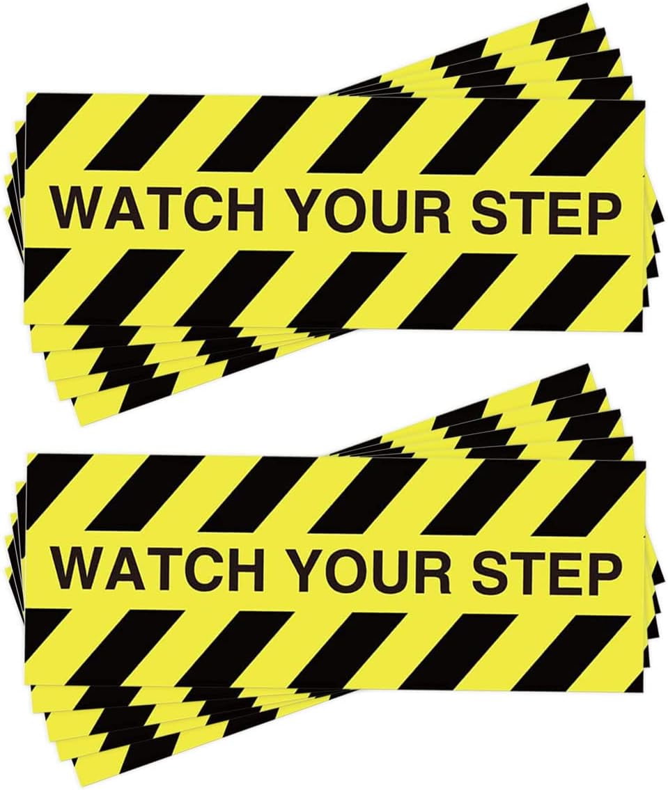 Watch Your Step Floor Stickers 8x3inch Caution Watch Your Step Sign ...