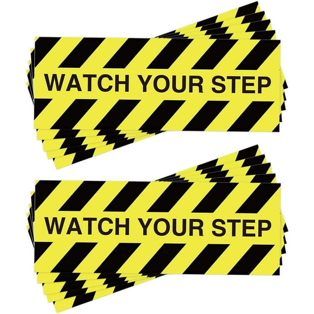 Watch Your Step Floor Stickers 8x3inch Caution Watch Your Step Sign ...