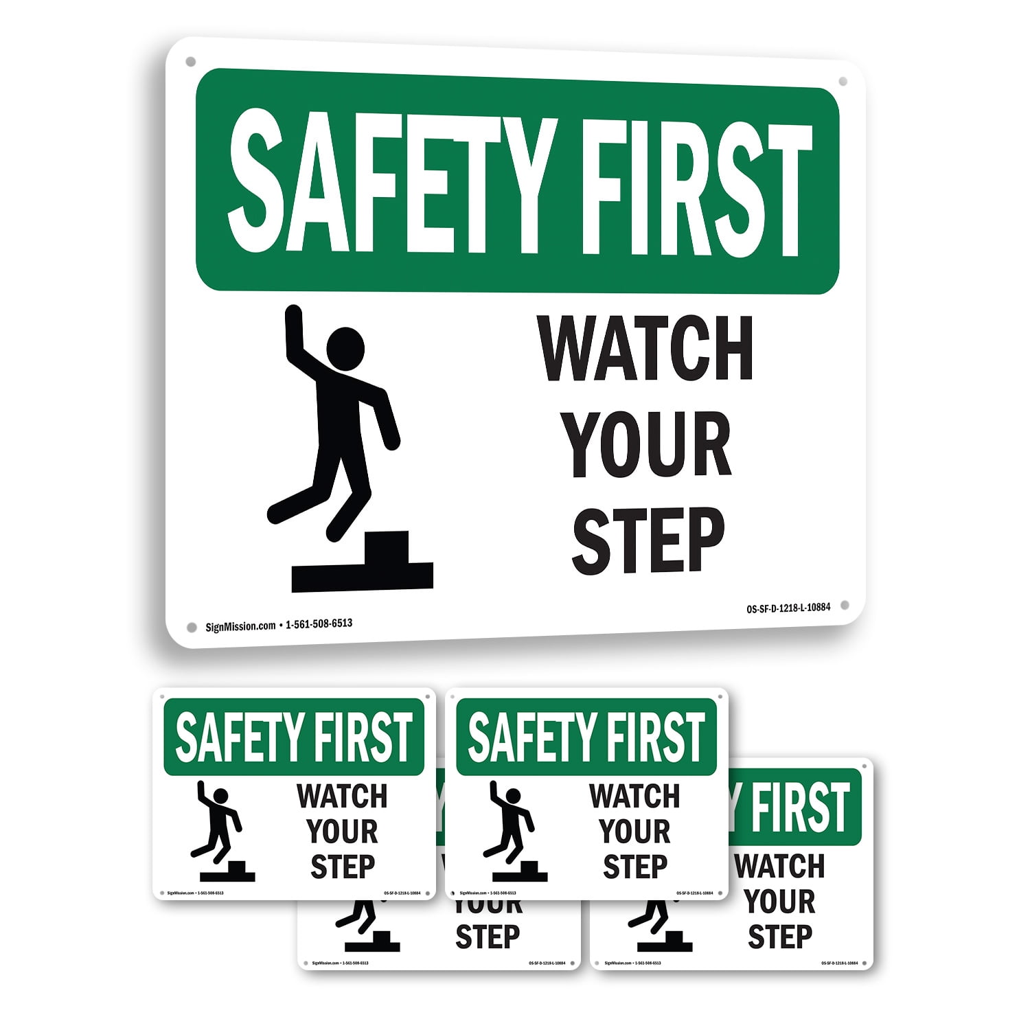 Watch Your Step OSHA SAFETY FIRST Aluminum Sign 14 Inch x 10 Inch - 5 ...