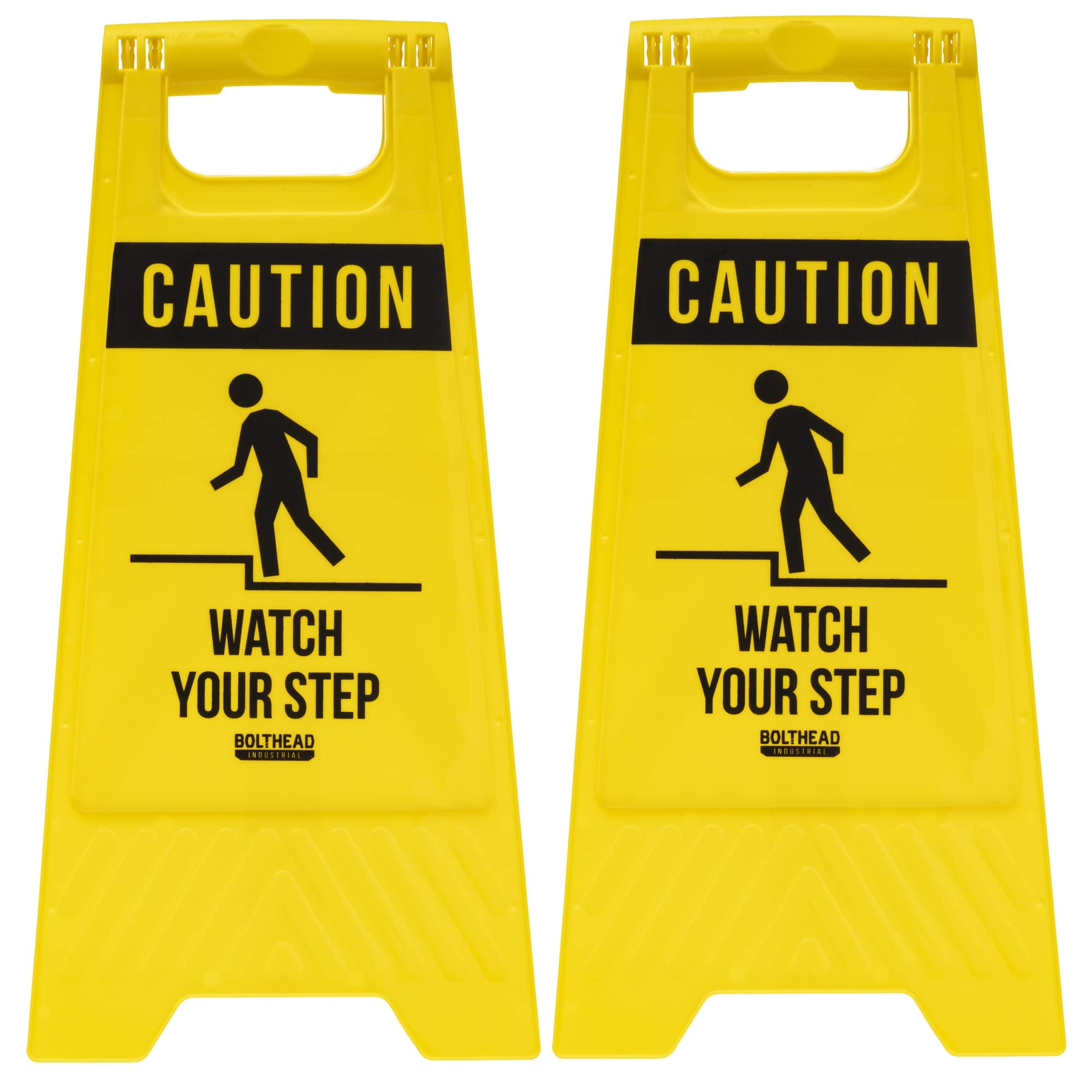 Watch Your Step Sign 2-Pack, Yellow Double-Sided PVC Material, Safety ...