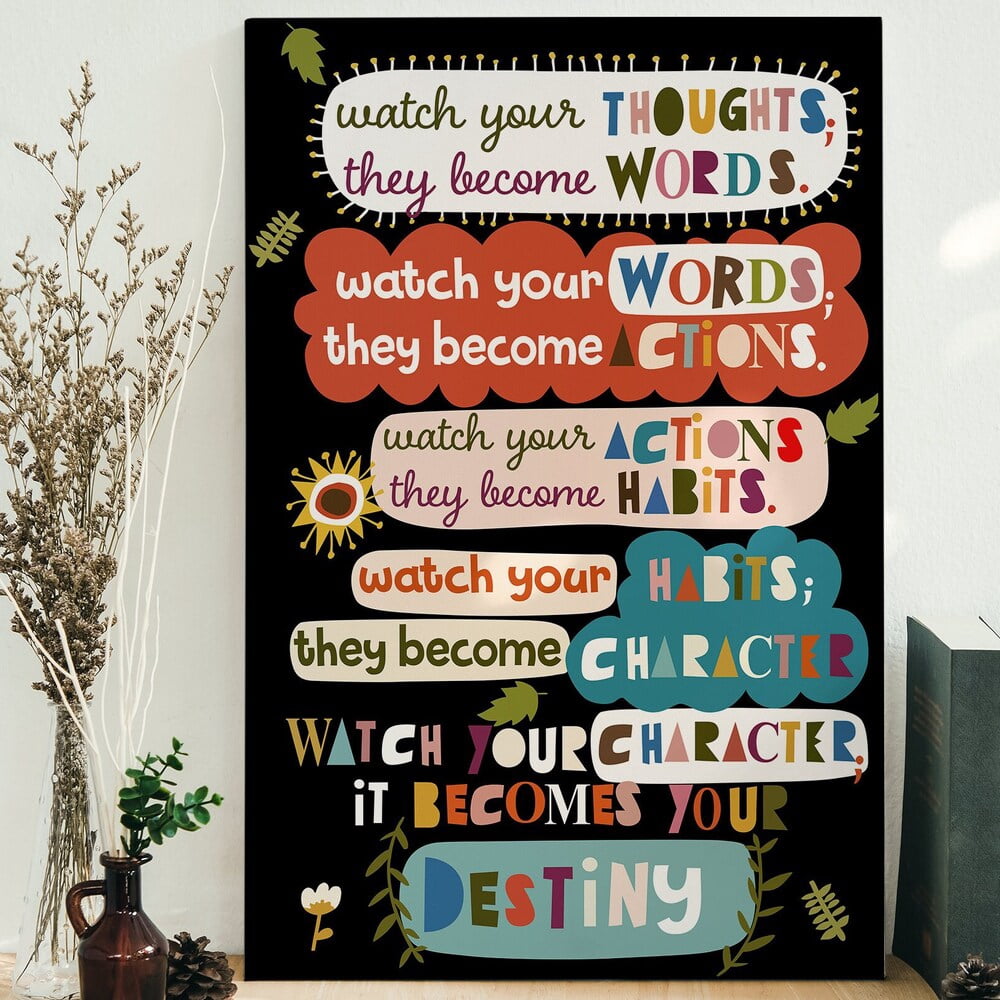 Watch Your Thoughts They Become Words Poster, Classroom Poster, Back To ...