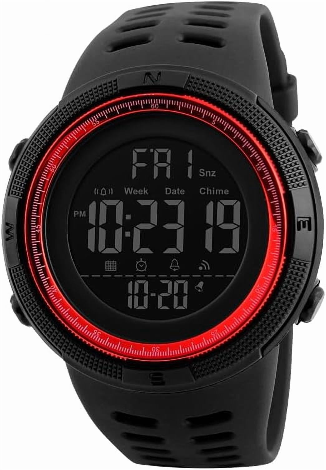 Watch for Men Military Sports Round Digital Watch with Waterproof Led ...