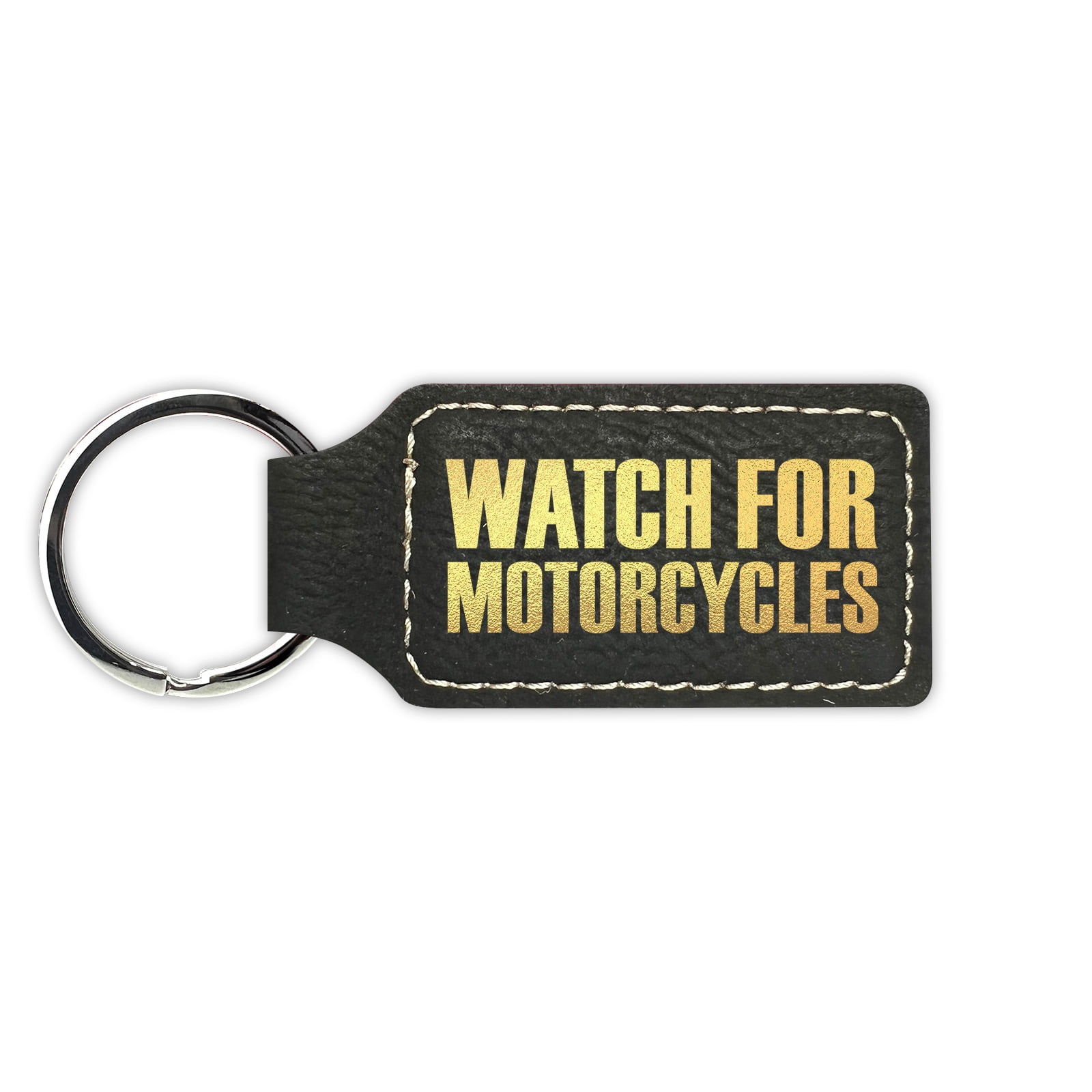 Watch for Motorcycles Keychain Leatherette Rectangle - Laser Engraved ...