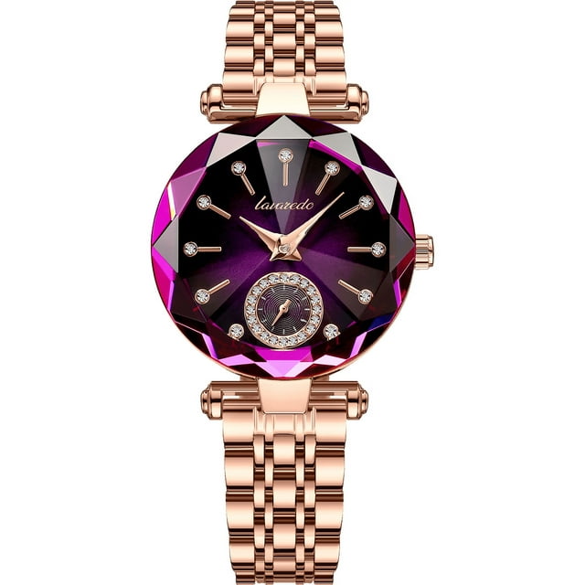 Watch for Women Round Quartz Waterproof Wristwatches Luxury Jewelry ...