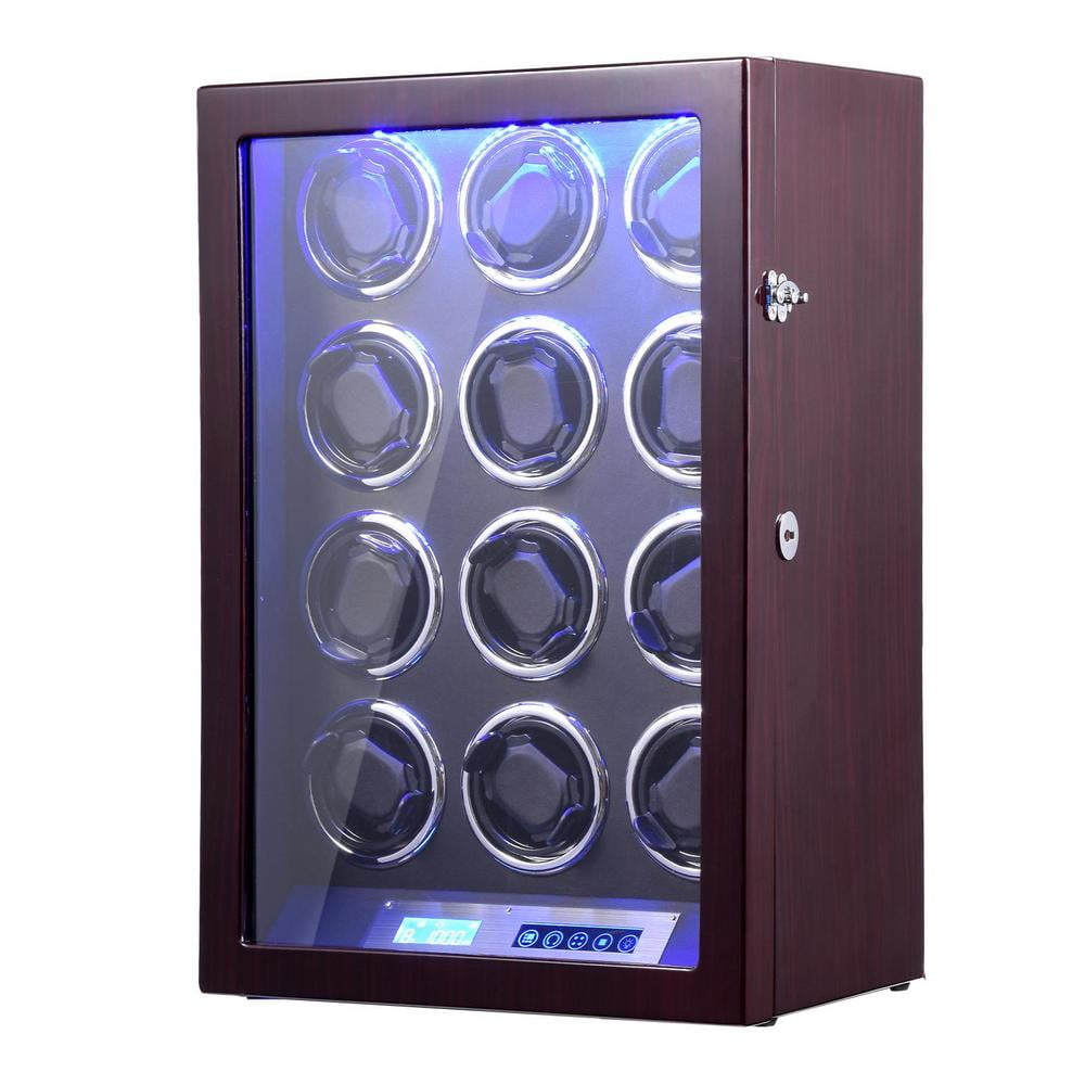 Watches Winders 12 Winding Spaces Watch Winder Automatic Rotation Watch ...