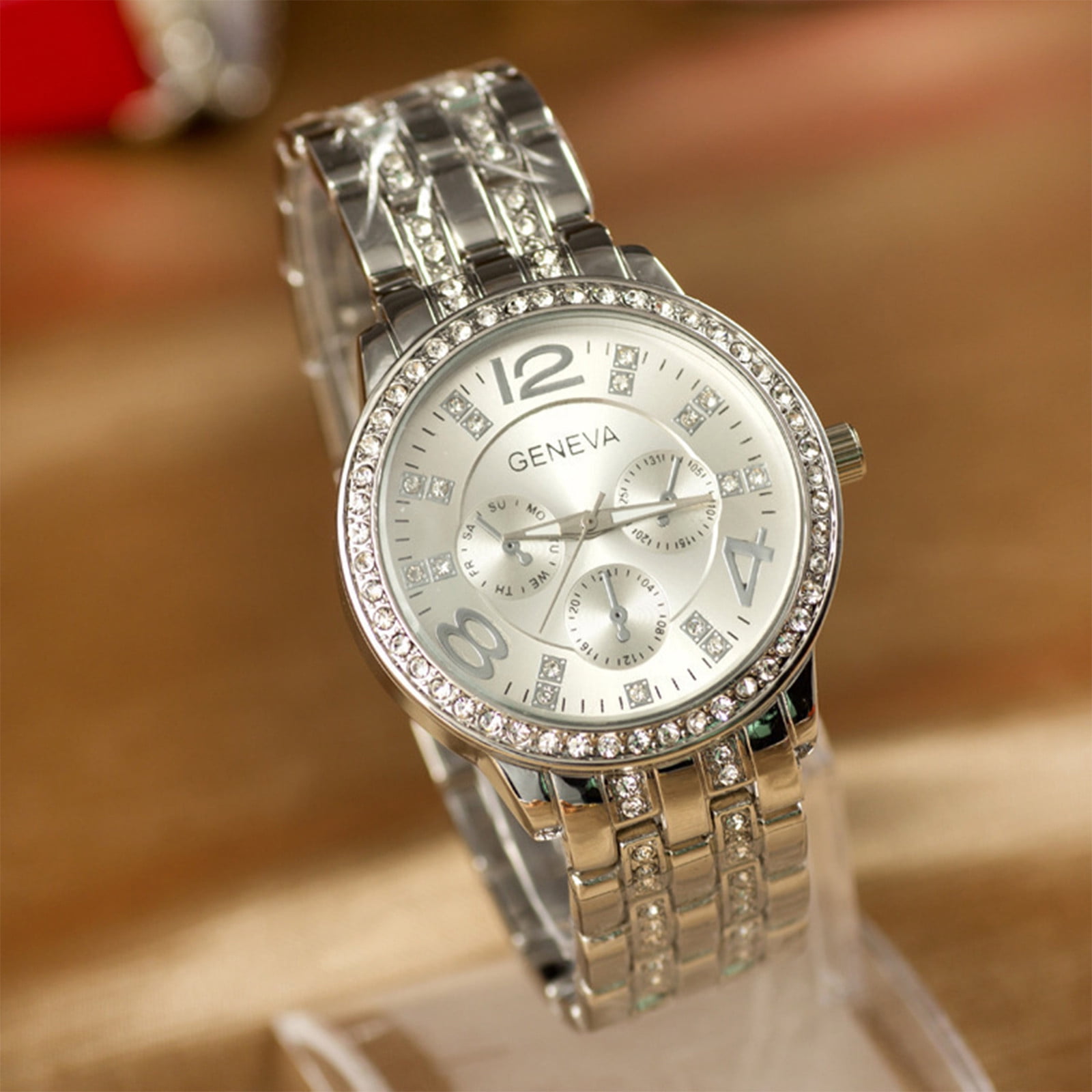 Watches Women with Date Silver Stainless Steel Luxury Ladies Watches ...