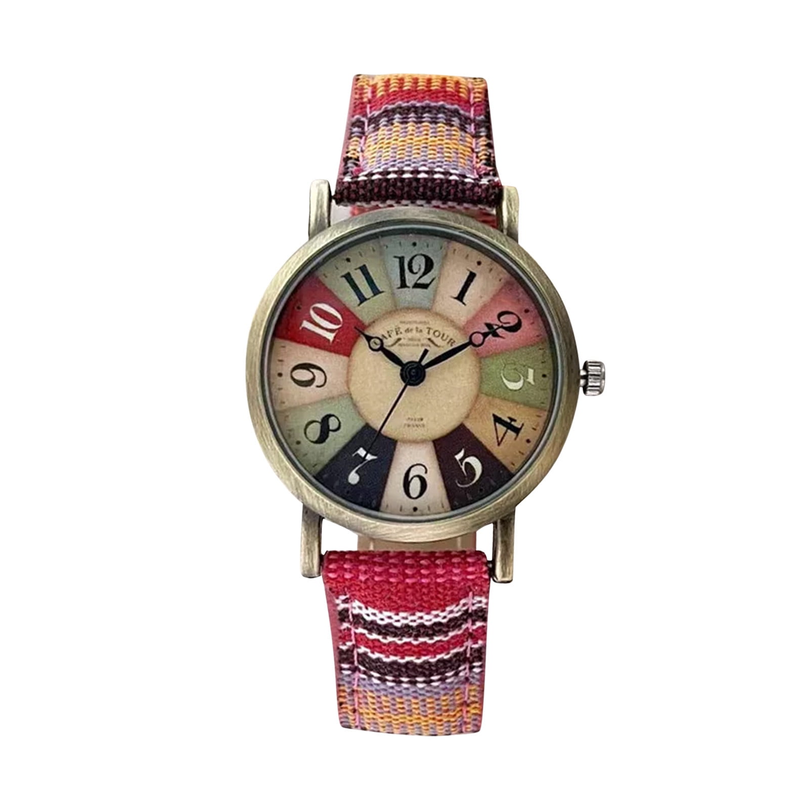 Watches for Women with Watch for Seniors Multicolour Rainbow Pattern ...