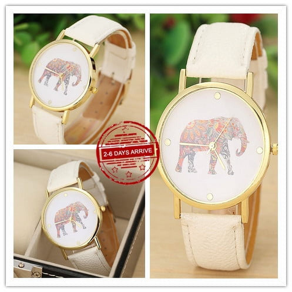 Watches for Big Wrists Fashion Women Elephant Printing Pattern Weaved ...