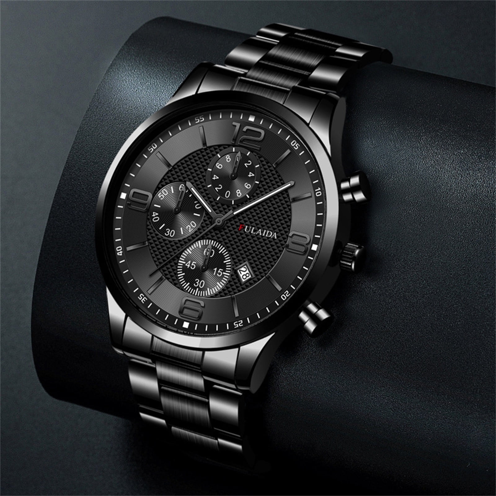 Watches for Men Fashion Sport Stainless Steel Case Steel Band Quartz ...