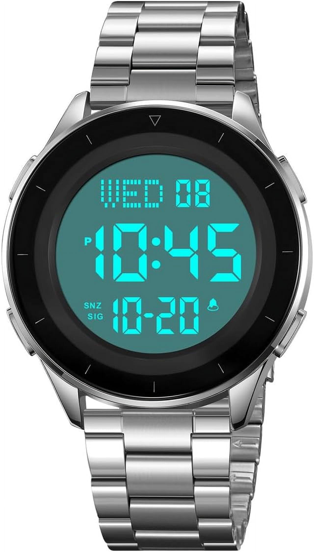 Watches for Men Multifunction Waterproof Watch Large-Screen LED Digital ...