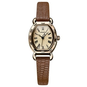 "OLEVS Women's Classic Dress Watch, Brown Leather Strap, Waterproof ...