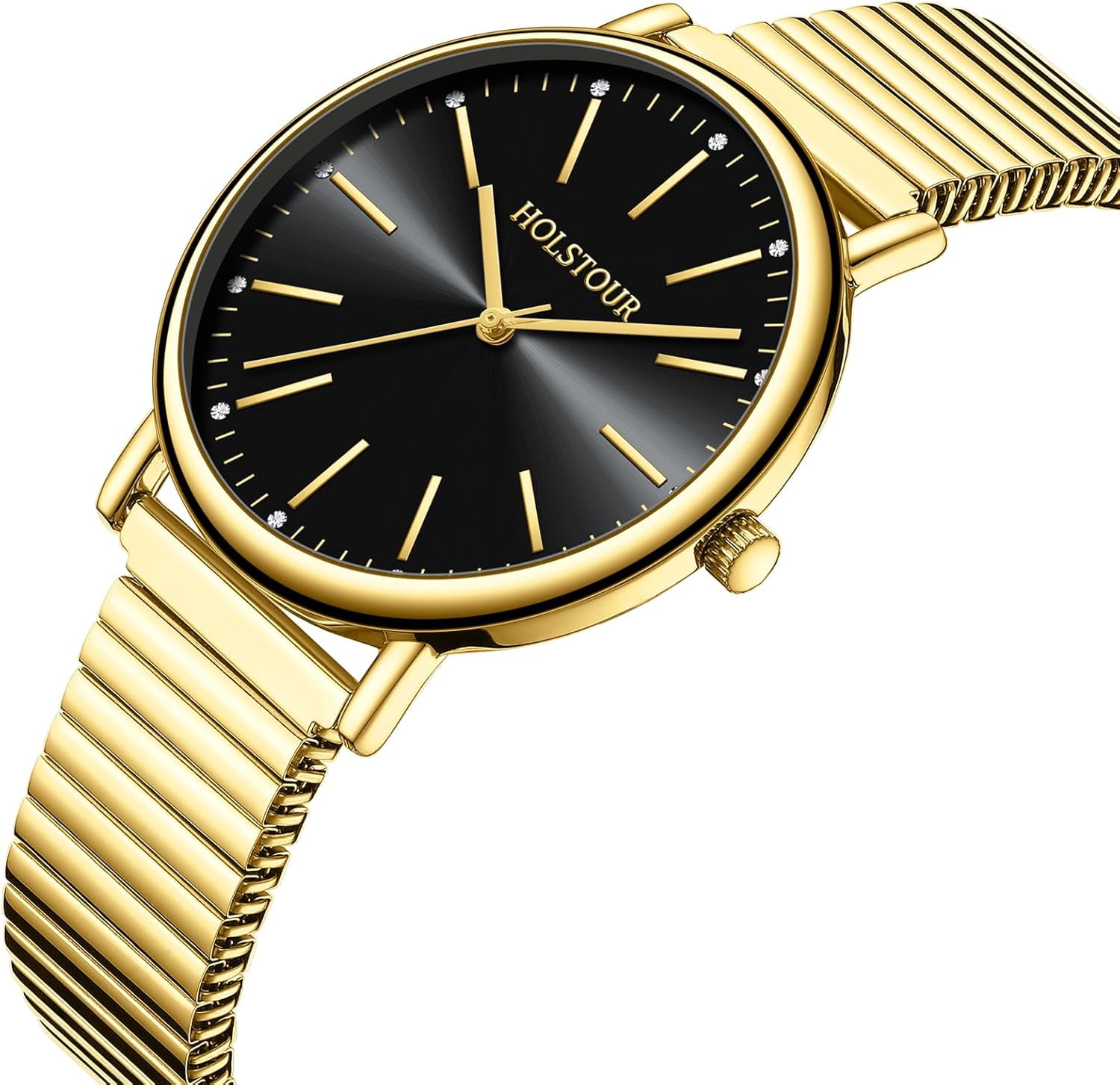 Watches for Women Easy Reader Watch with Expandable Stainless Steel ...