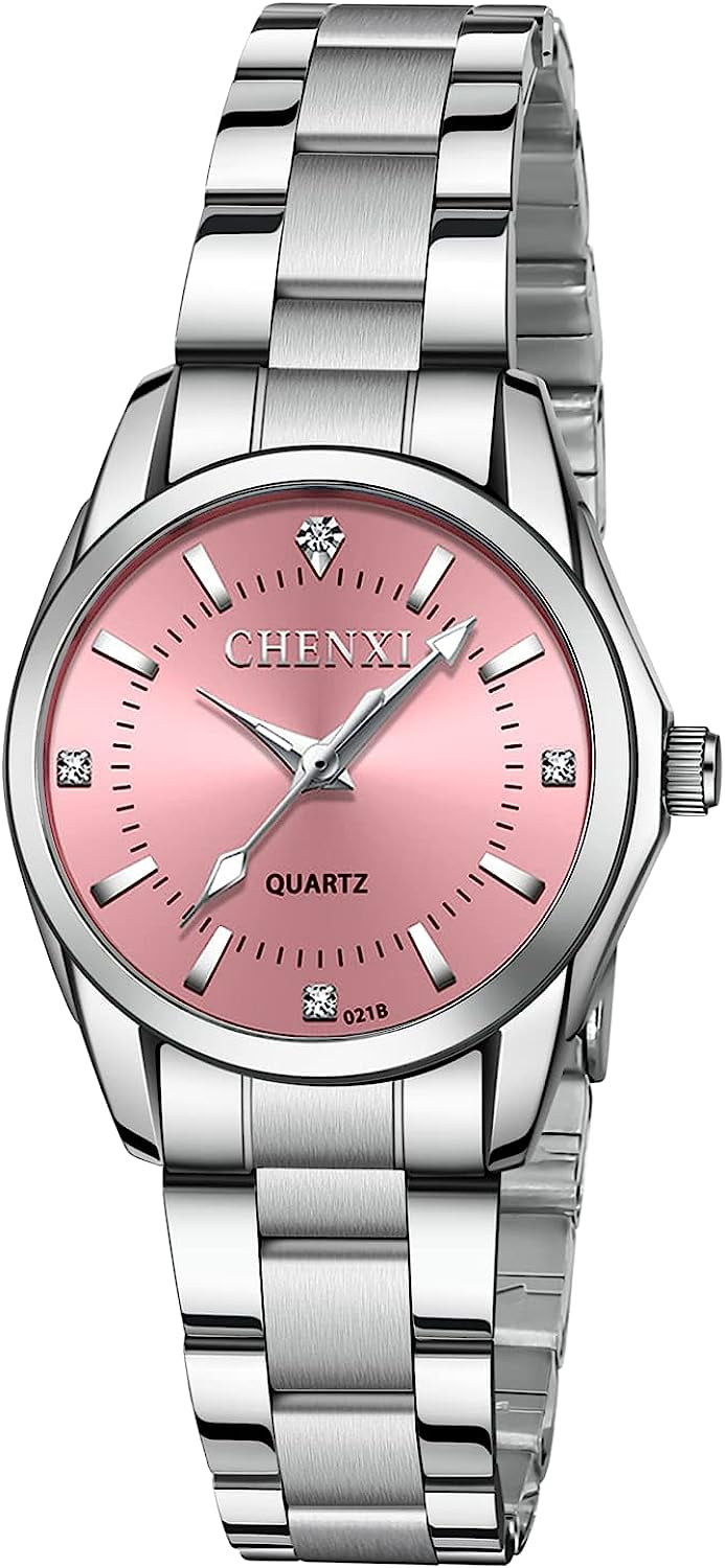 Watches for Women, Stainless Steel Quartz Watch Waterproof Luminous ...